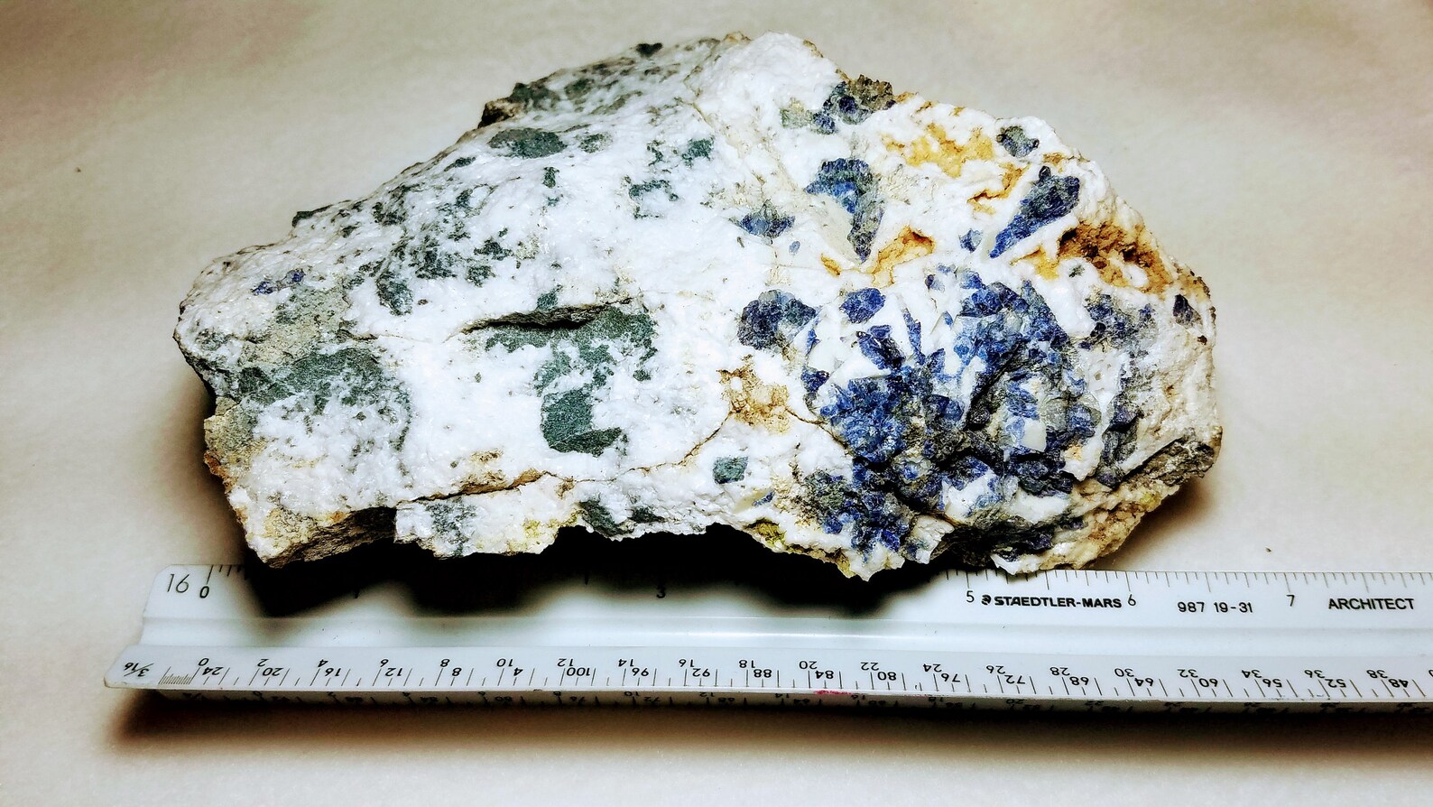 Benitoite Specimen White Natrolite Rock Matrix Rare Blue Crystals ...