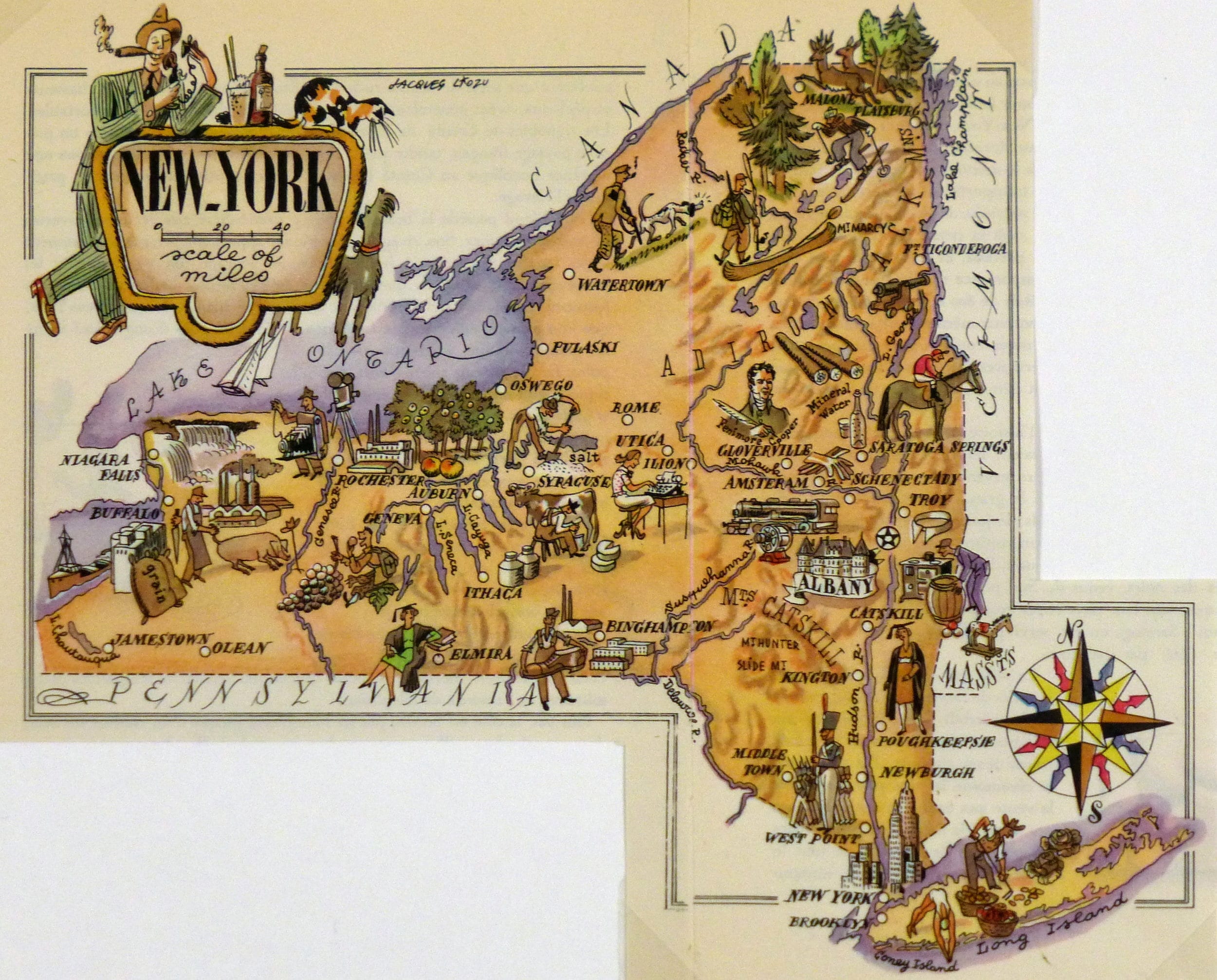 New York Original Vintage Pictorial Map (small/index Card Size) - Etsy