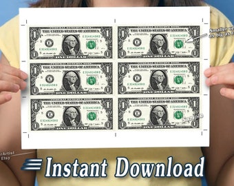 Printable TINY Money Sheets With Cut Marks 28-per-page Dollar | Etsy