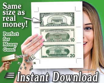 Printable SMALL Money Sheets With Cut Marks 10-per-page Cash - Etsy