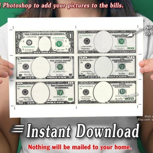 Printable SMALL Money Sheets With Cut Marks 6-per-page Cash Dollar ...