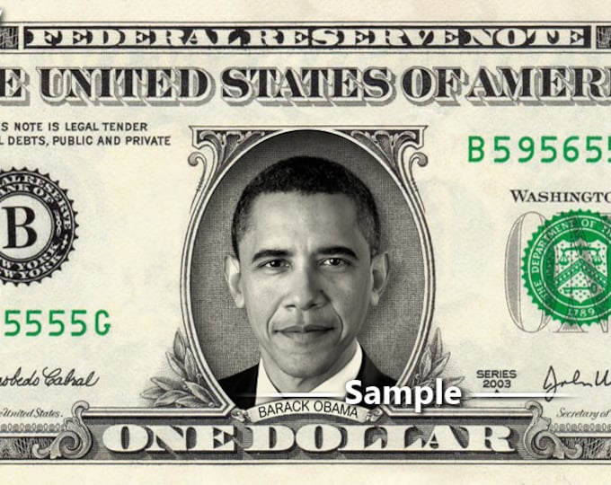 BARACK OBAMA on a REAL Dollar Bill Cash Money Collectible | Etsy