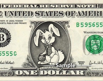 EASTER Kid's CARTOON Bunny Genuine Legal Tender Two Dollar Bill Ships ...