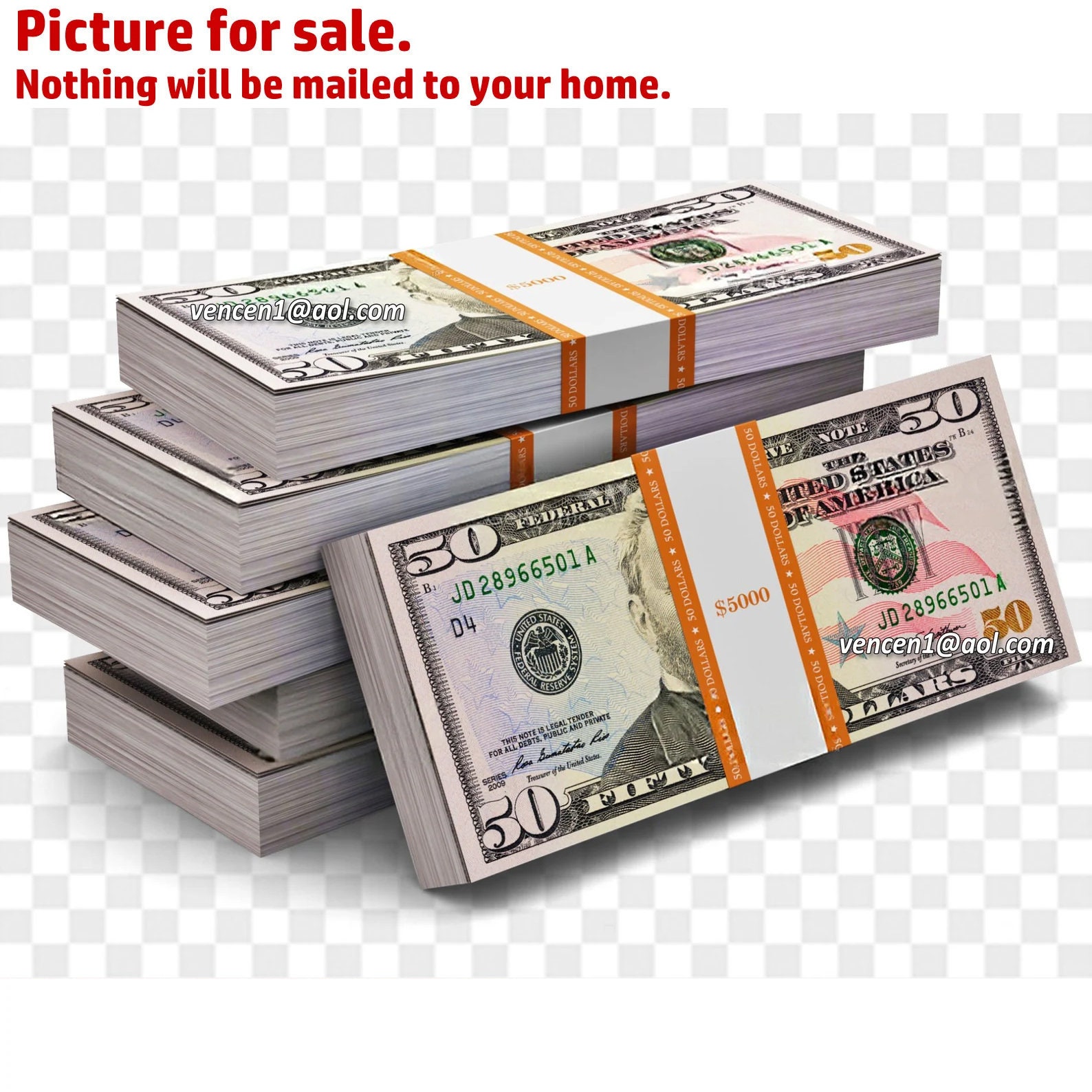 PICTURE for SALE: Money Stack of Fifty Dollar Bills PNG Graphic ...