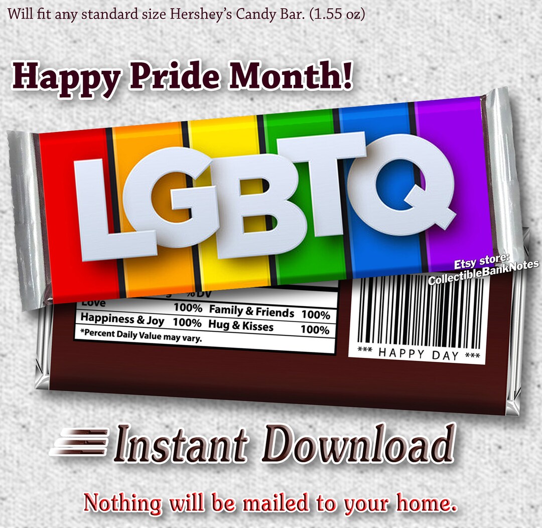 PRINTABLE Happy Pride Month Candy Bar Wrappers for All You Do Chocolate ...