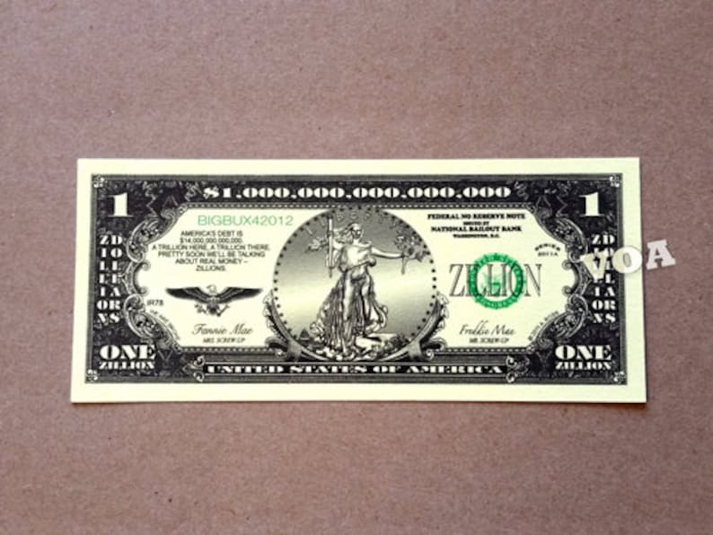Zillion Dollar Bill Become a Zillionaire Now LOL - Etsy