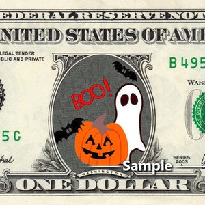 Halloween BOO on a Dollar Bill REAL Money Cash Happy - Etsy