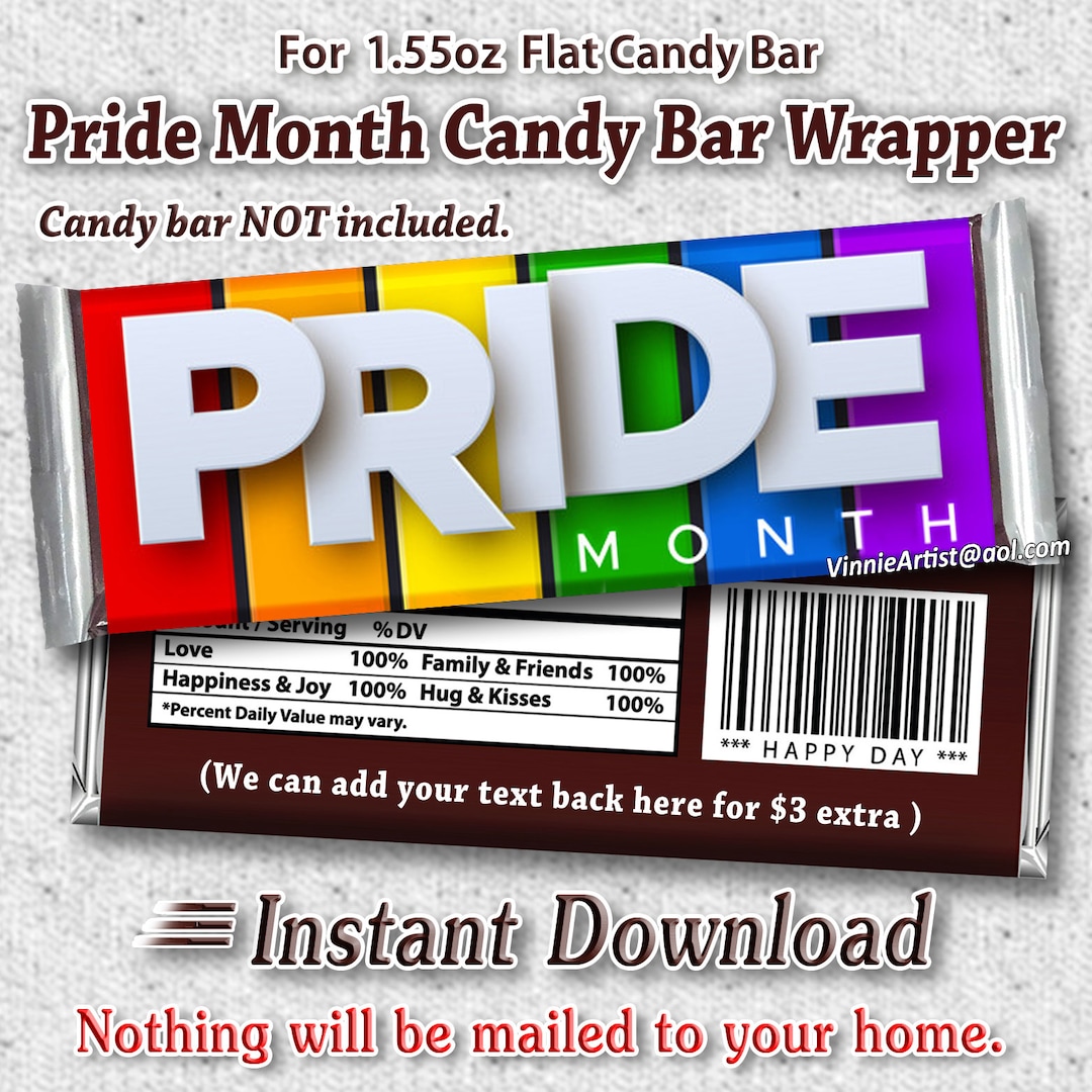 PRINTABLE Happy Pride Month Candy Bar Wrappers for All You Do Chocolate ...