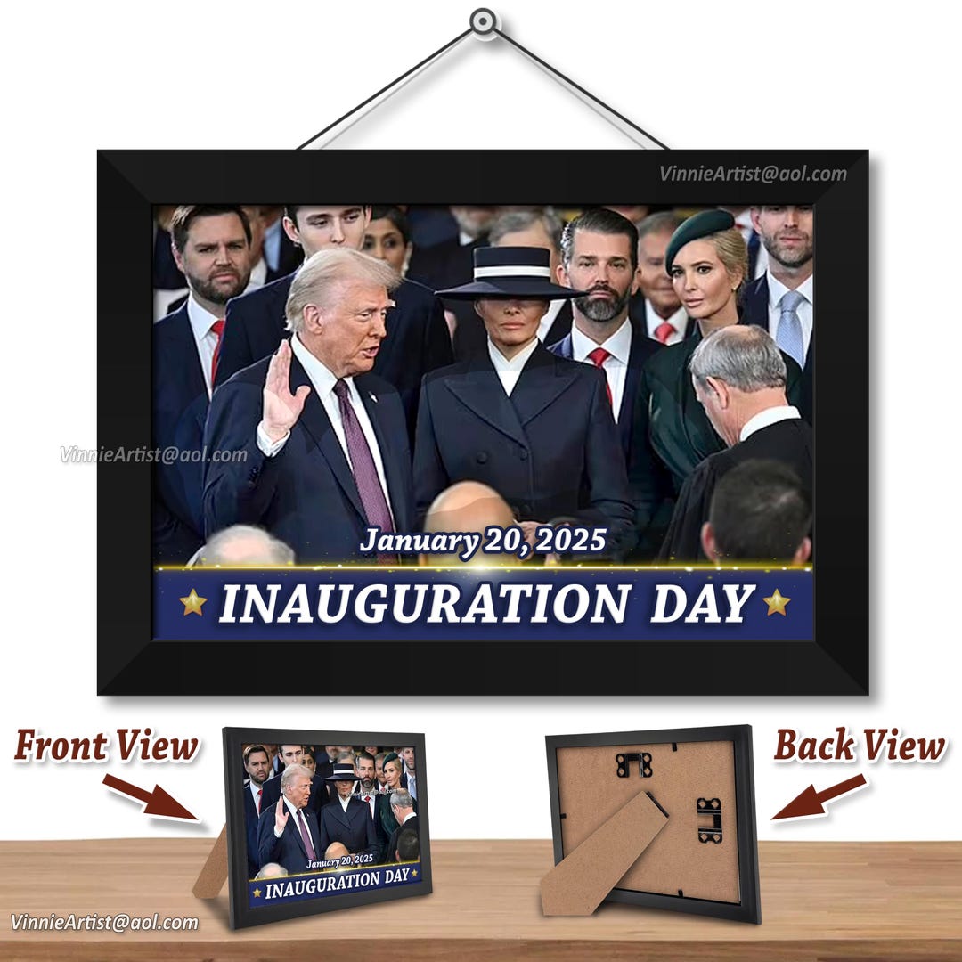 5x7 Framed Donald Trump Inauguration Day Jan 20, 2025 Wood Frame ...