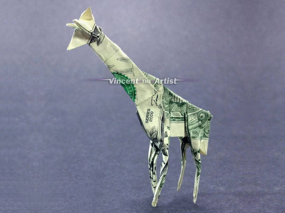 GIRAFFE Money Origami Art Dollar Bill Animal Cash Sculptors - Etsy
