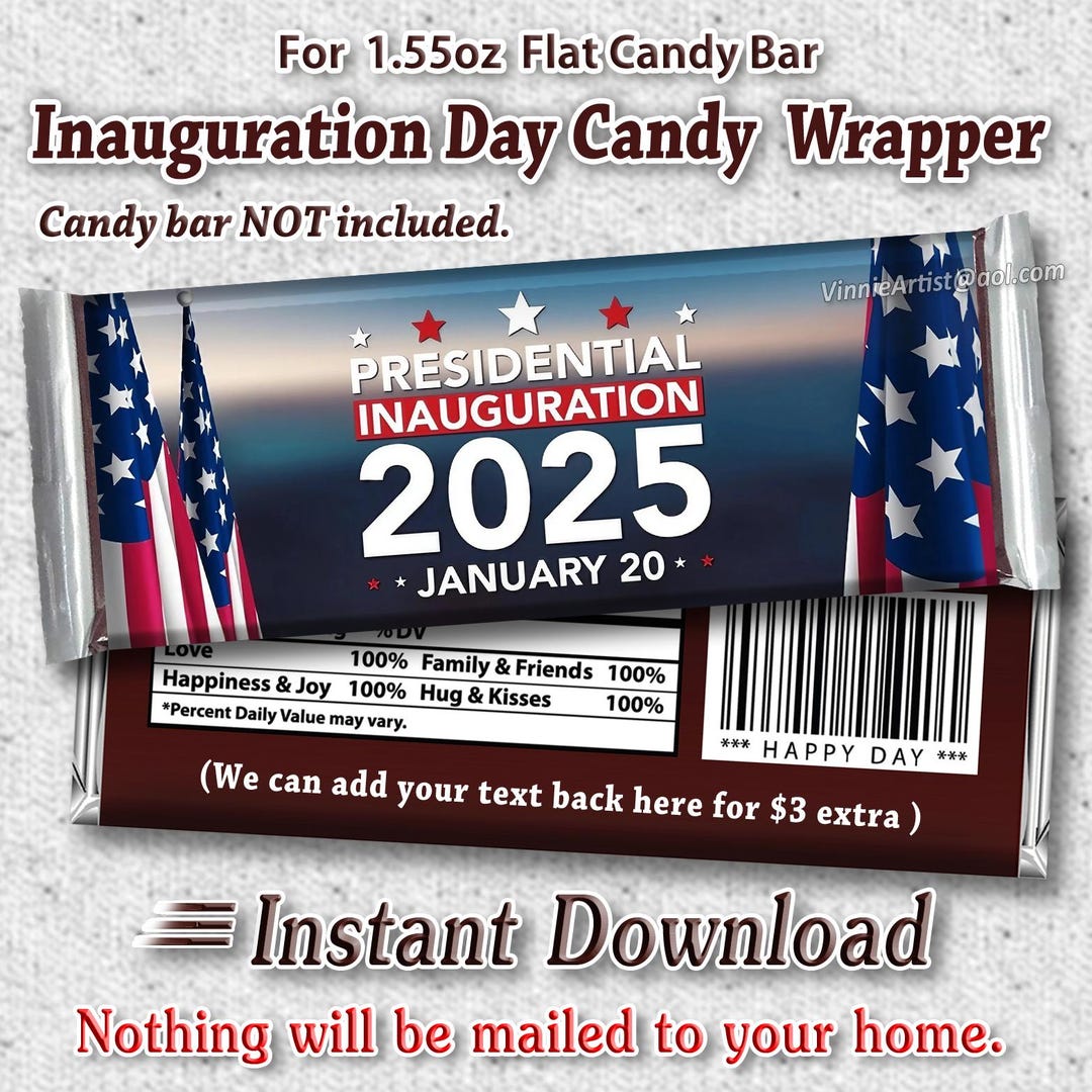 PRINTABLE 2025 Presidential Inauguration Election Donald Trump Candy ...