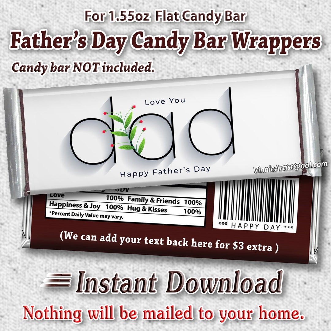 PRINTABLE Happy Father's Day Candy Bar Wrappers Chocolate Instant ...
