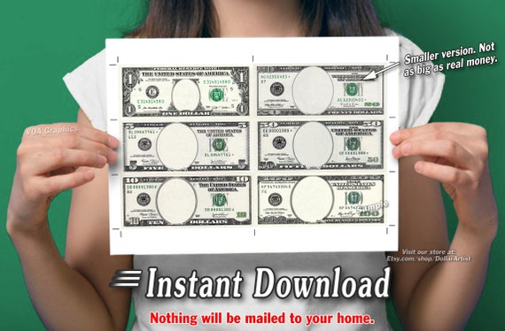 Printable SMALL Money Sheets With Cut Marks 6-per-page Cash - Etsy