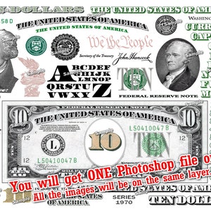 Ten Dollar Bill Design Images Photoshop Transparent File PNG Graphics ...