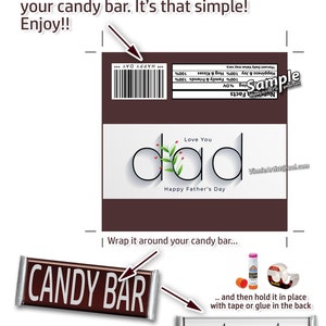 IMPRIMIBLE Feliz Día del Padre Candy Bar Wrappers Chocolate Descarga ...