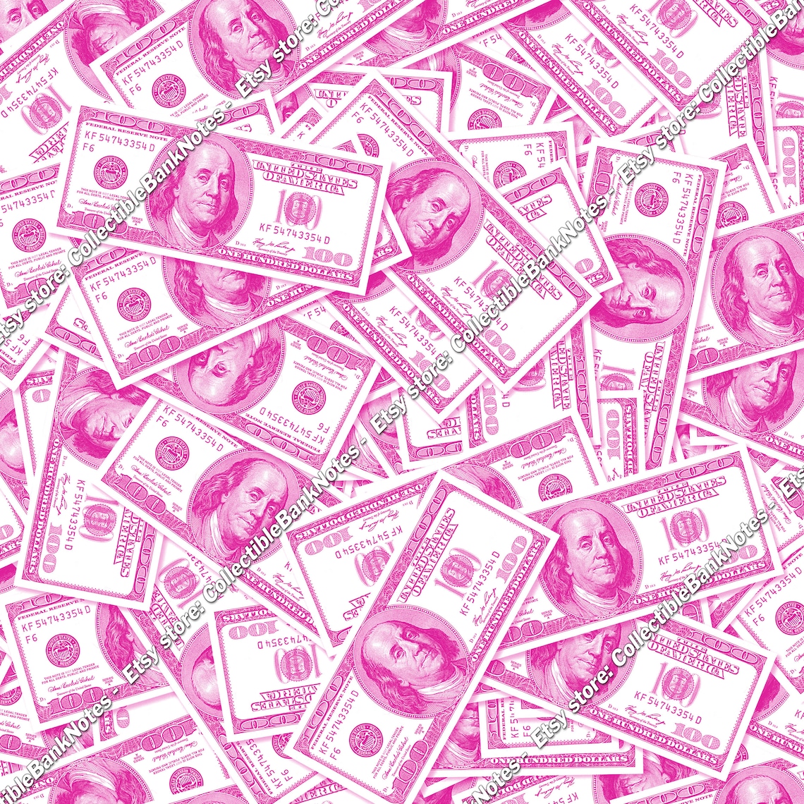 Pink 100 Dollar Bill Background Image Seamless Money Hundred - Etsy