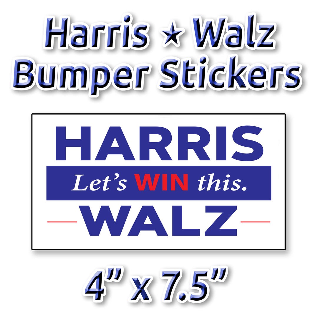 Kamala Harris & Tim Walz for Vice President Bumper Sticker Decal Label ...