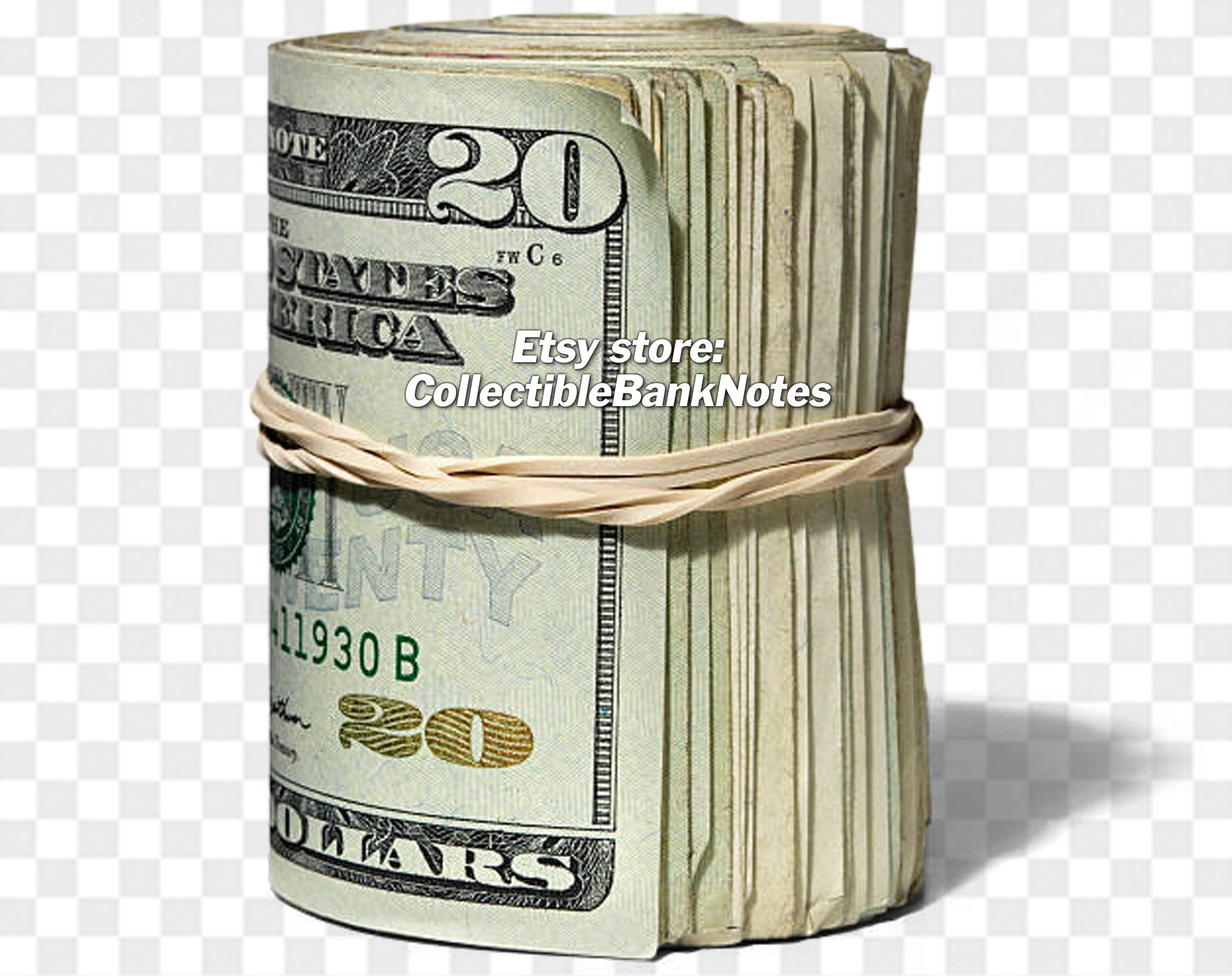 PICTURE for SALE: Banded Money Stack Roll of Twenty Dollar - Etsy