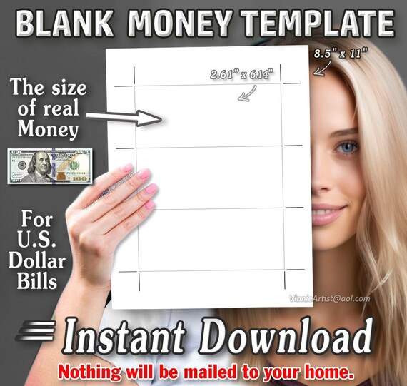 Blank Money Coloring Page