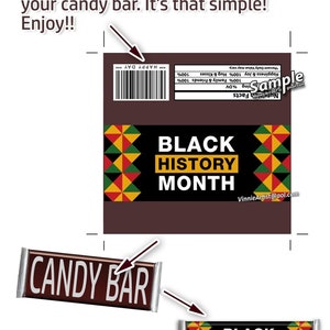 PRINTABLE Black History Month Candy Bar Wrappers Chocolate Gift Idea ...