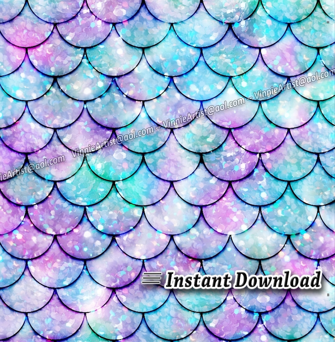Holographic Glitter Mermaid Scales Digital Paper Background Digital ...