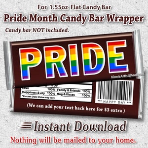 PRINTABLE Happy Pride Month Candy Bar Wrappers for All You Do Chocolate ...