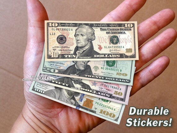4x Miniature STICKERS Money Dollar Bills Tiny Mini Small Cash - Etsy