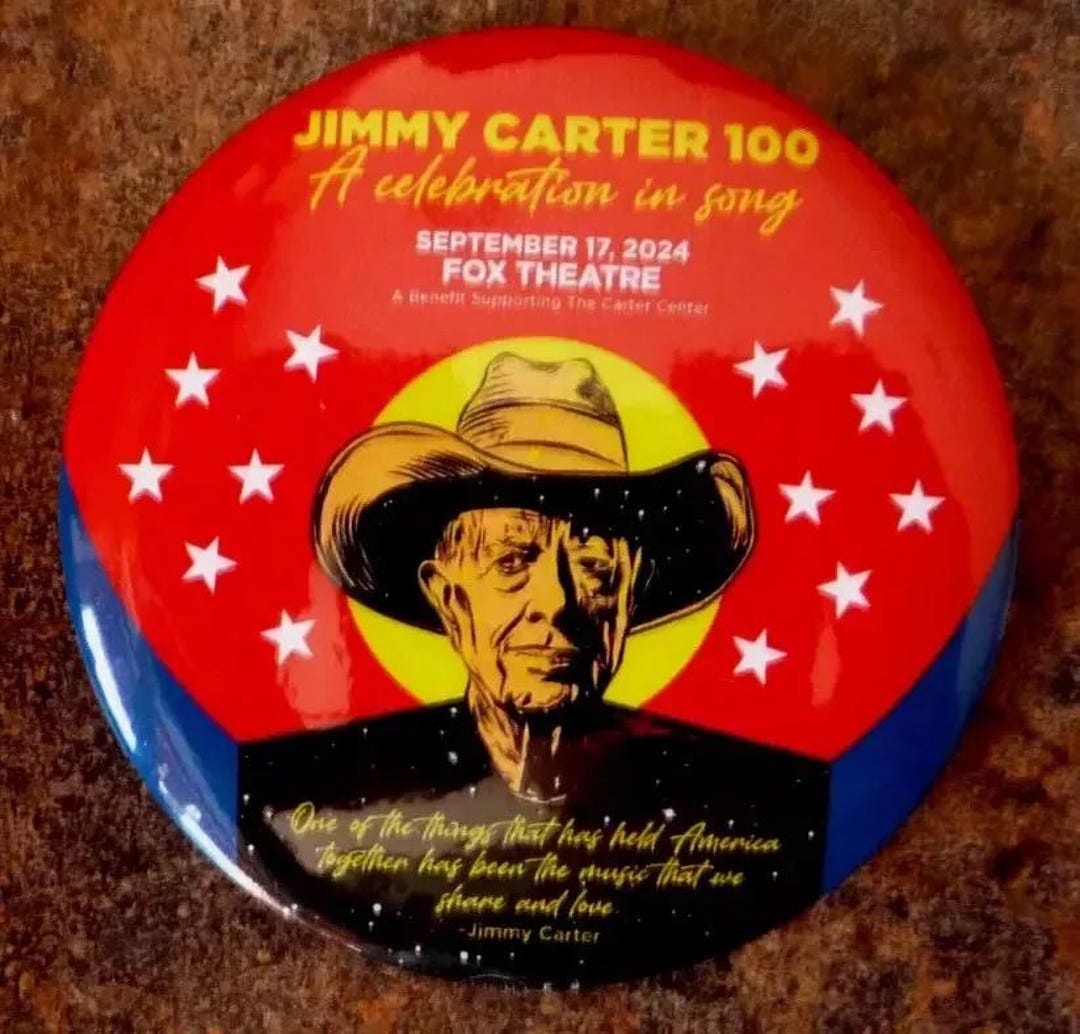 JIMMY CARTER Button 100th Birthday Celebration Atlanta FOX 9/17 Concert ...