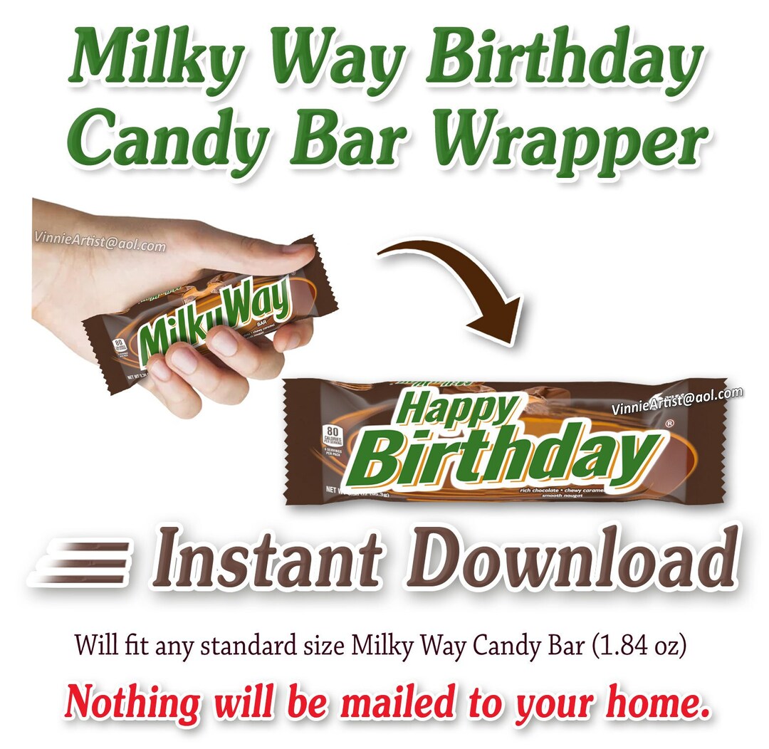PRINTABLE Candy Bar Wrapper Happy BIRTHDAY Candy Bar Wrappers - Etsy