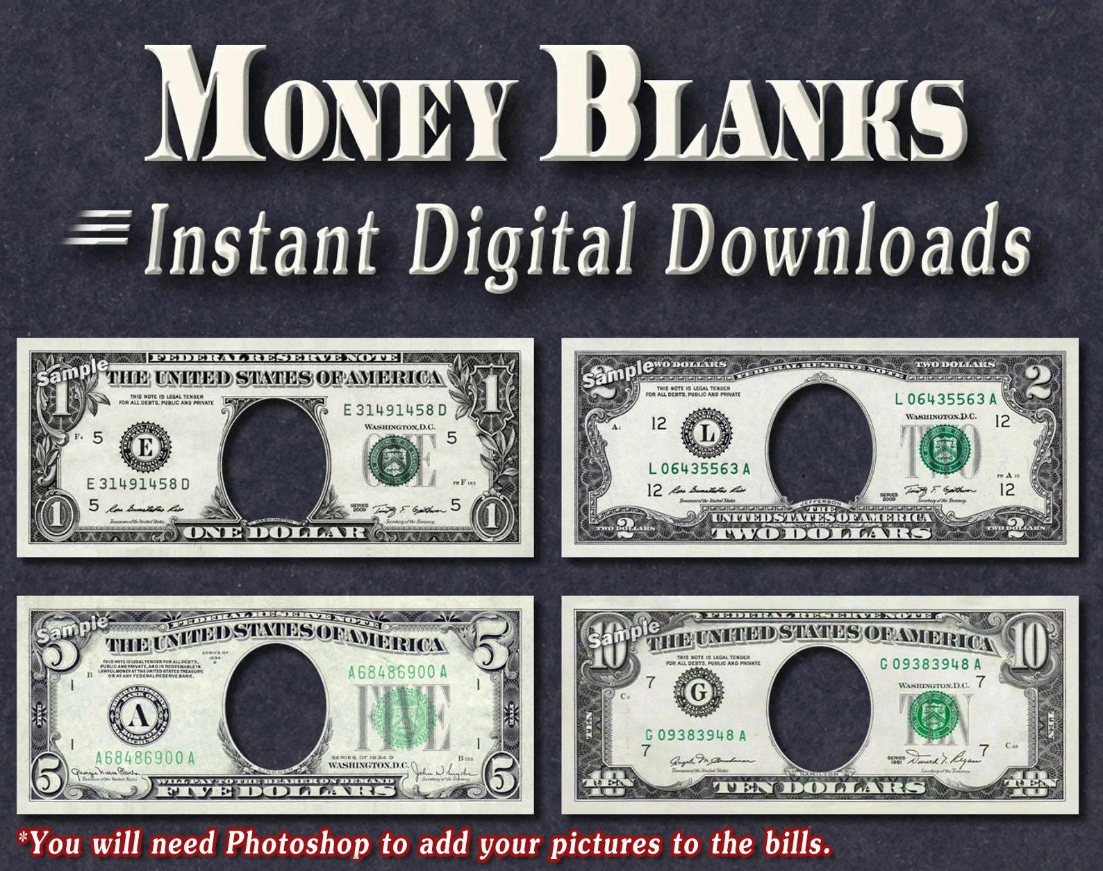 Fake Money Template Photoshop