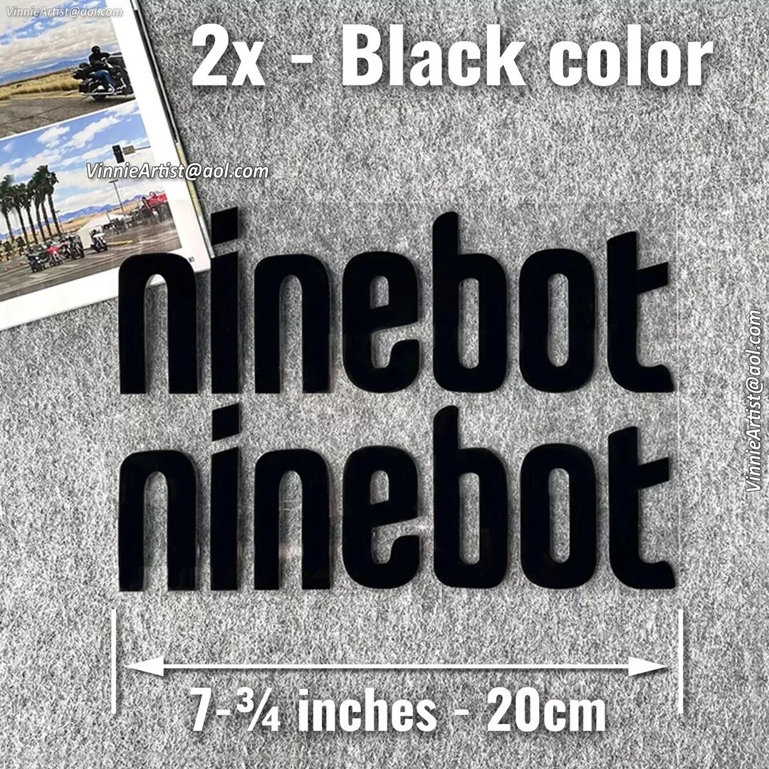 2X Ninebot Decals Electric Scooter Moped Ebike Stickers Black 7-3/4 G30 ...