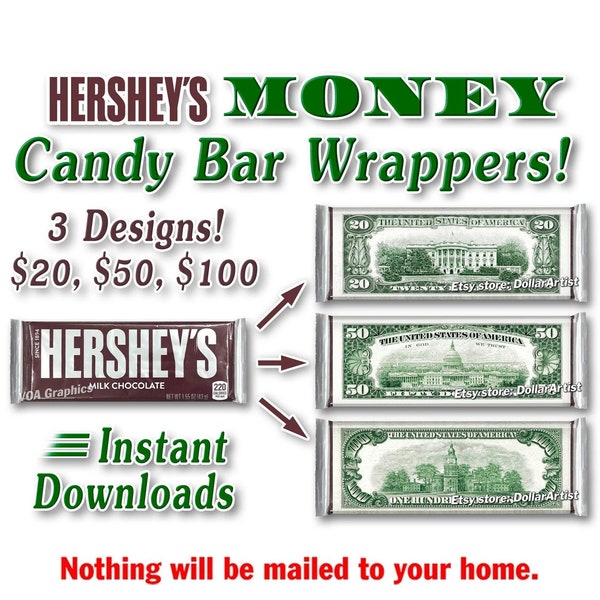 Money Sign Candy Bar Wrapper - Etsy