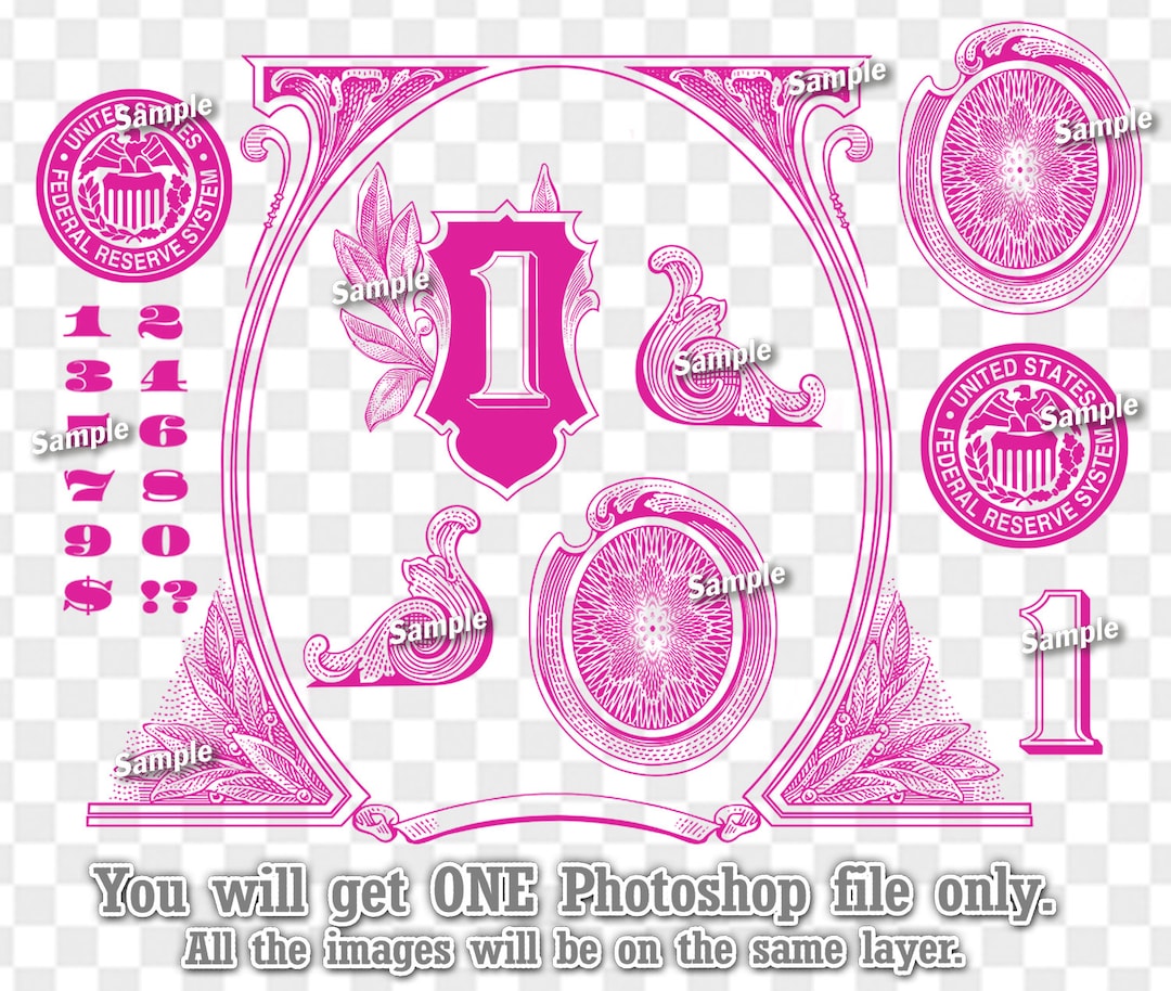 Pink Color Money Dollar Bill Design Images Photoshop Transparent File ...
