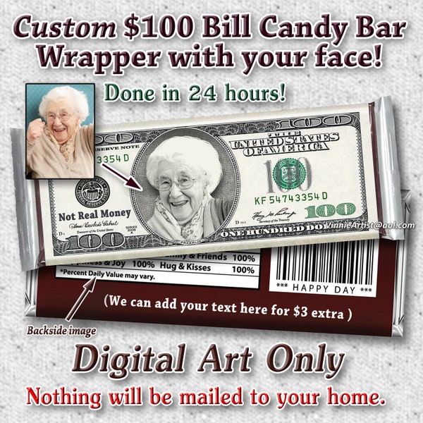 100 Dollar Bill Chocolate Wrappers - Etsy