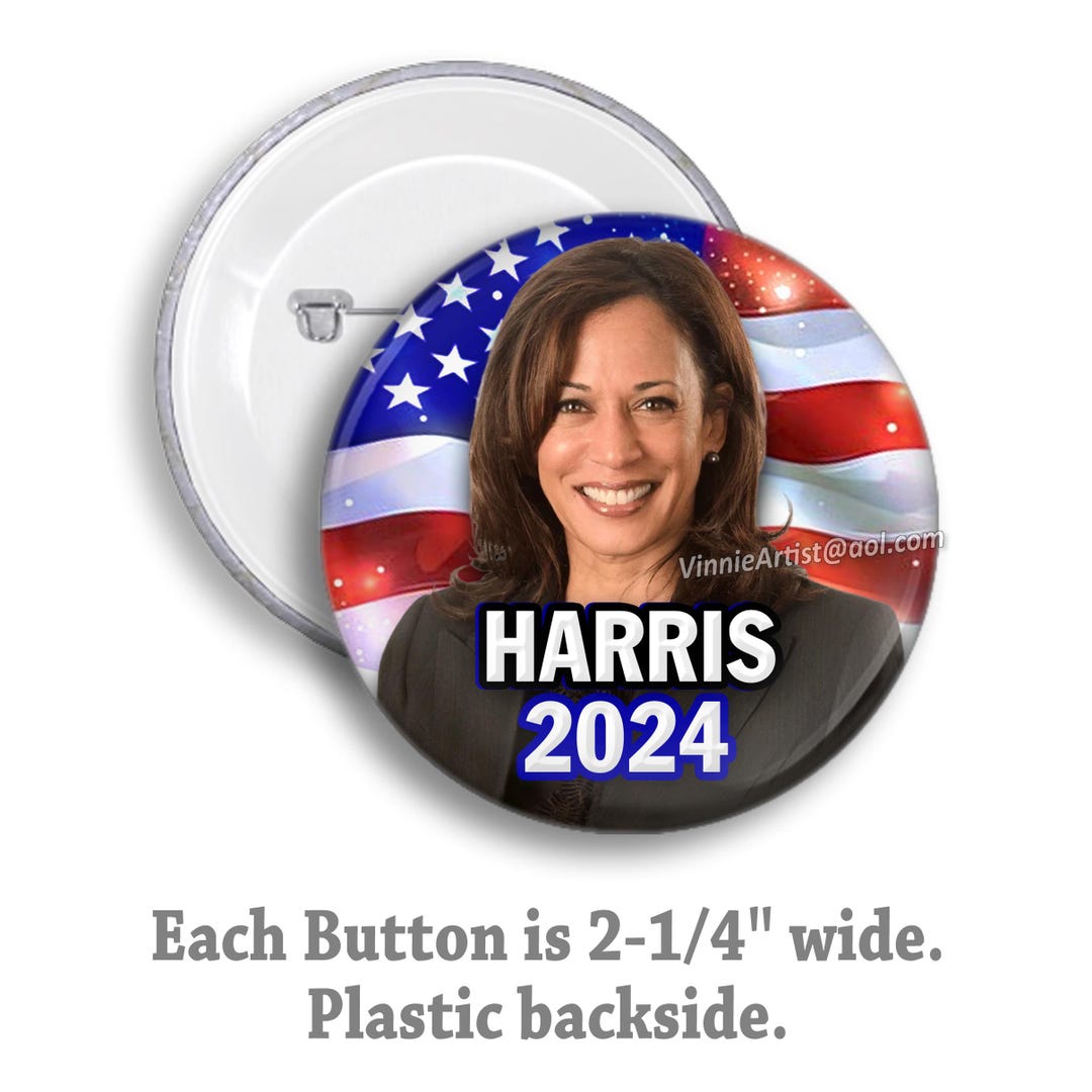 Kamala Harris BUTTON 2024 Presidential Candidate Pin Pinback Buttons ...