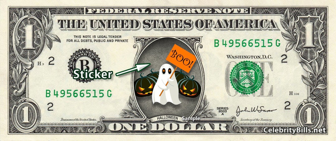 Halloween BOO on a Dollar Bill REAL Money Cash Happy Halloween Gift - Etsy