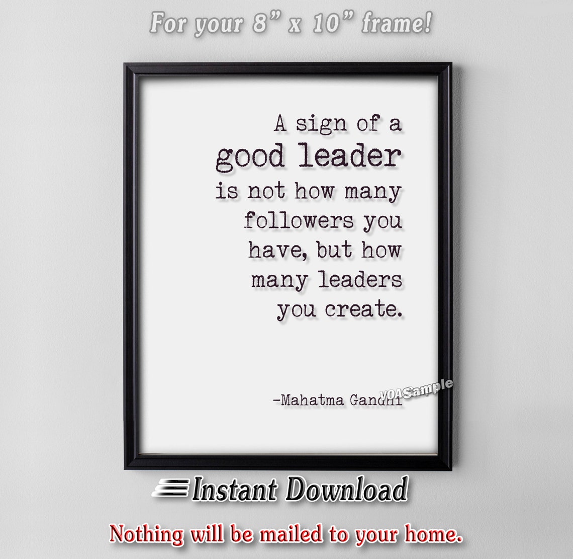 PRINTABLE SIGN A Sign of a Good Leader is Not How Many - Etsy