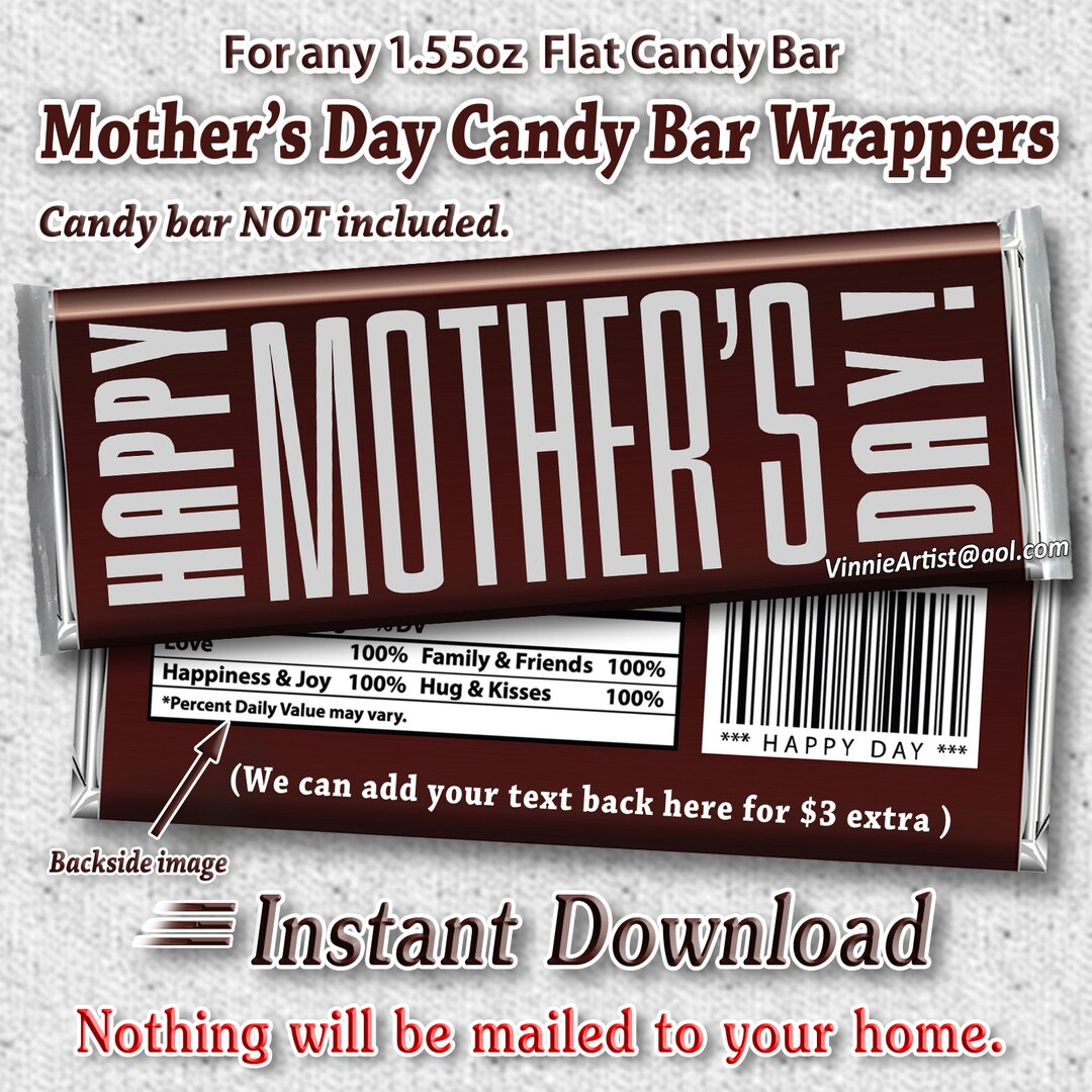 PRINTABLE Mother's Day Candy Bar Wrappers Chocolate Instant Download ...