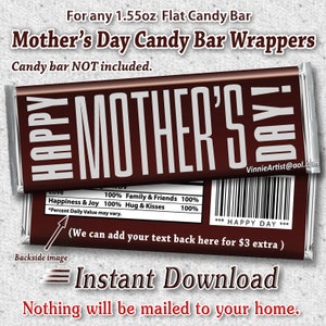 PRINTABLE Mother's Day Candy Bar Wrappers Chocolate Instant Download ...