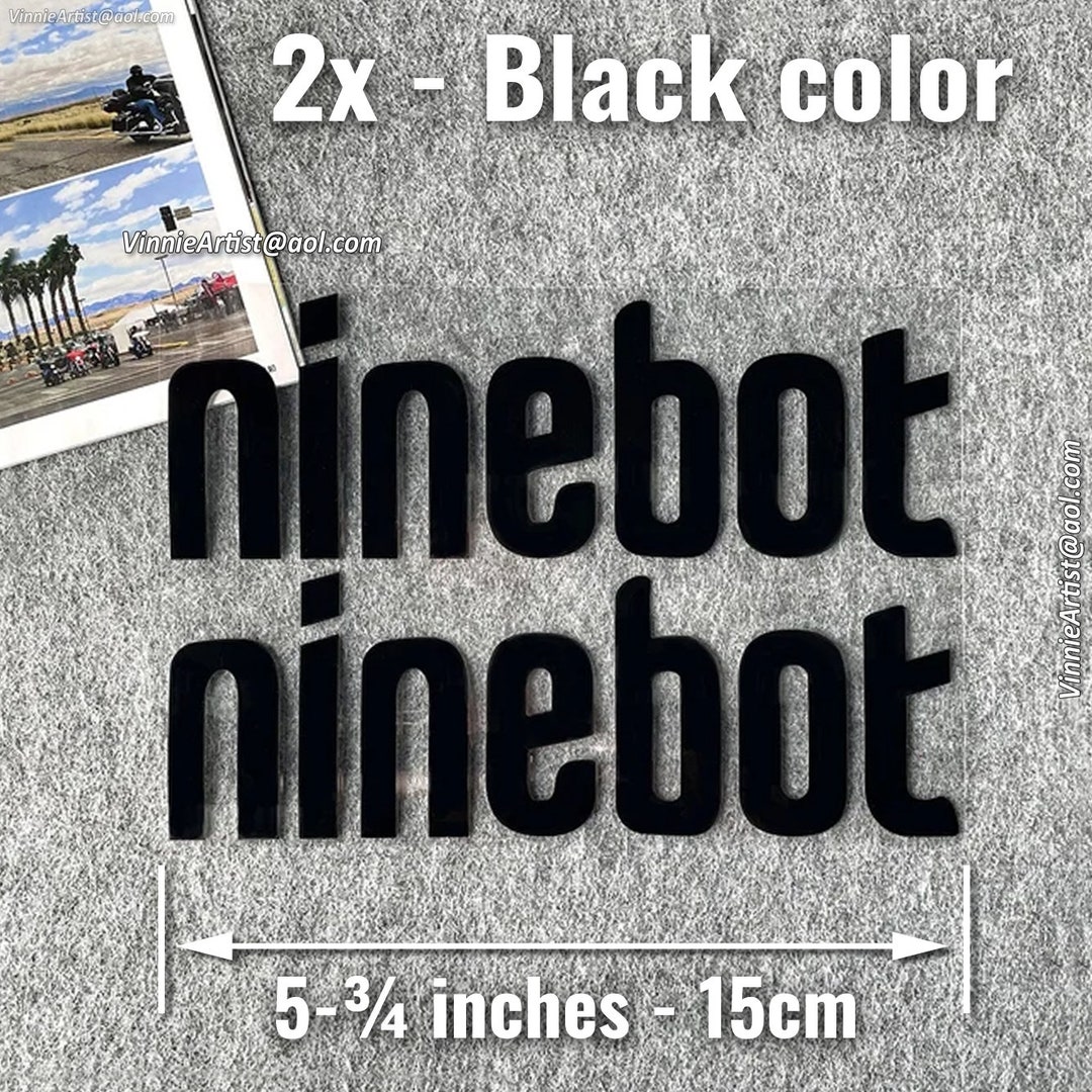 2X Ninebot Decals Electric Scooter Moped Ebike Stickers Black 5-3/4 G30 ...