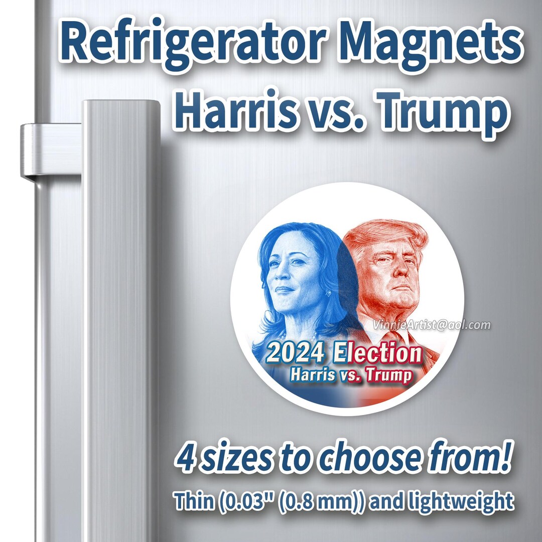 Kamala Harris Donald Trump President Refrigerator Magnet 2024 ...