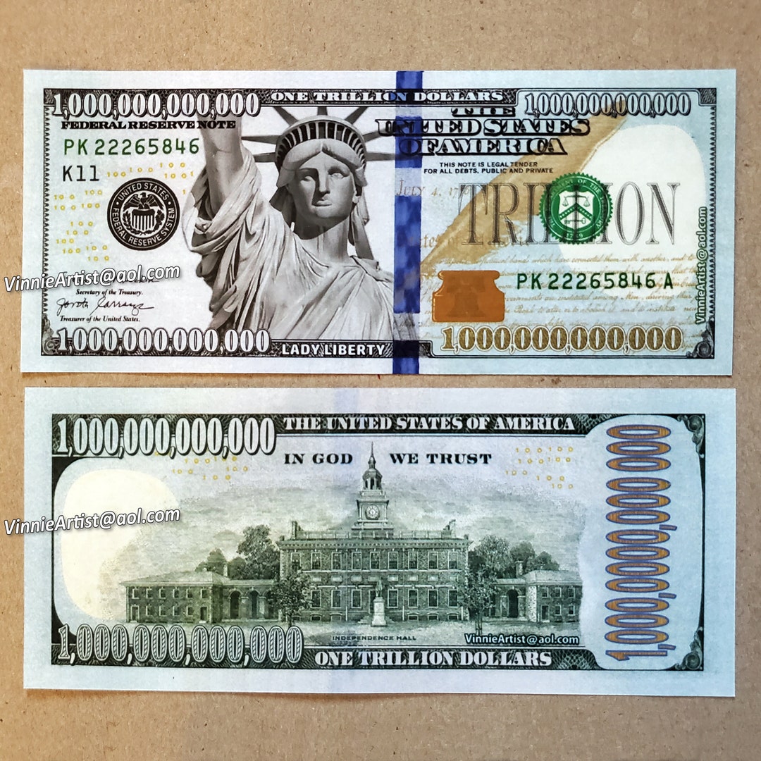 TRILLION Dollar Bill Become a Trillionaire Now LOL! FAKE Money Cash - Etsy