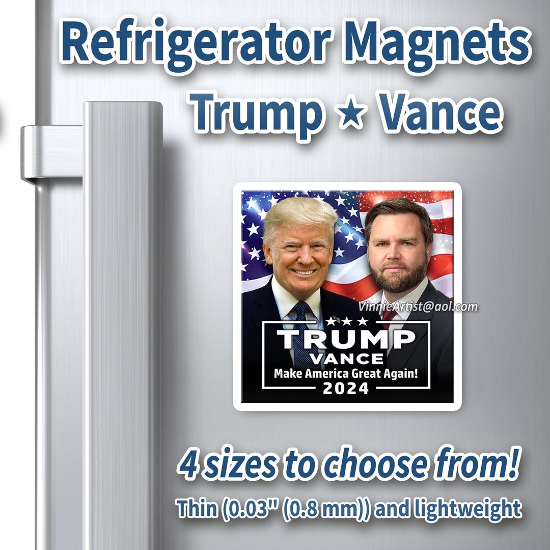 Donald Trump & JD Vance for President Refrigerator Magnet Presidential ...
