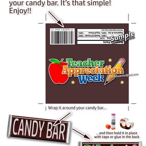 PRINTABLE Teacher Appreciation Week Candy Bar Wrappers Chocolate ...