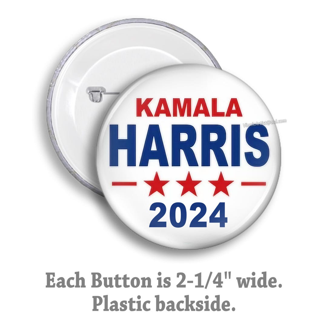 Kamala Harris BUTTON 2024 Presidential Candidate Pin Pinback Buttons ...
