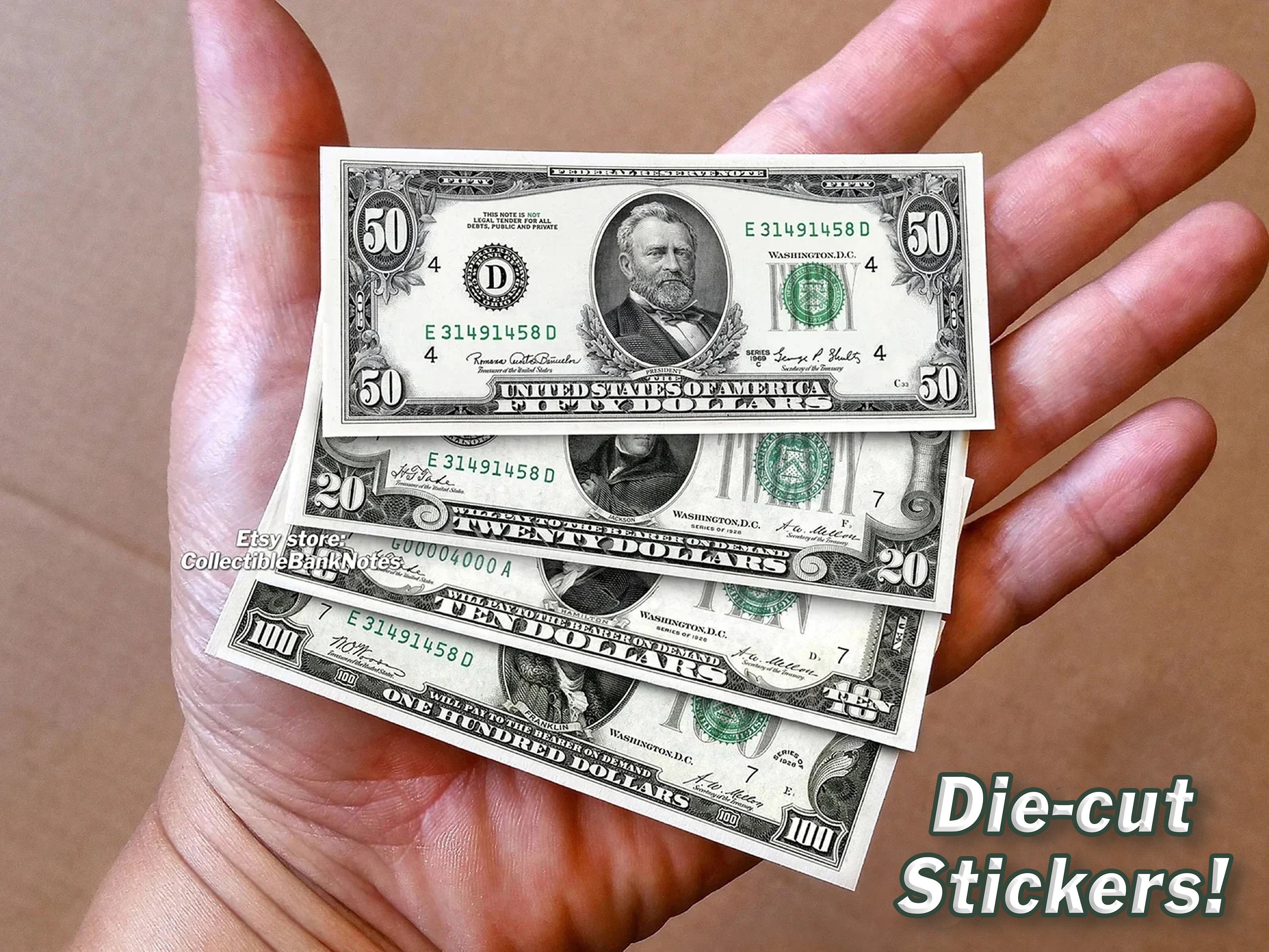 4x Miniature STICKERS Money Dollar Bills Tiny Mini Small Cash - Etsy