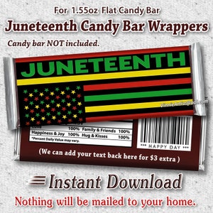 PRINTABLE Candy Bar Wrapper Juneteenth Day Chocolate Instant Download ...