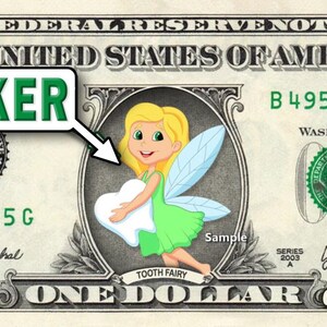 Tooth Fairy Dollar Bill - REAL Money Cash Money Collectible Memorabilia ...