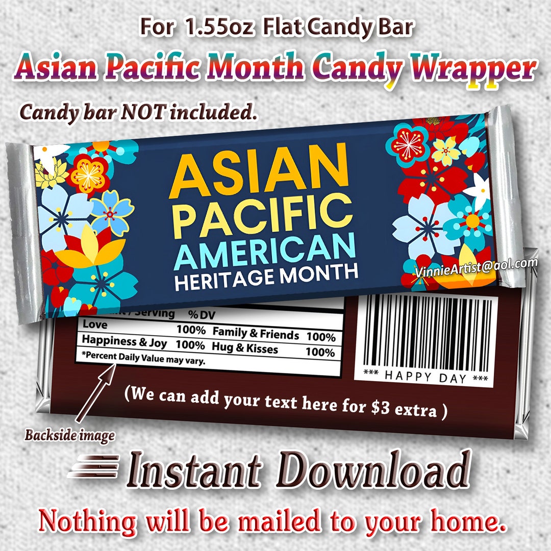 PRINTABLE Asian Pacific Islander American Heritage Month Candy Bar ...