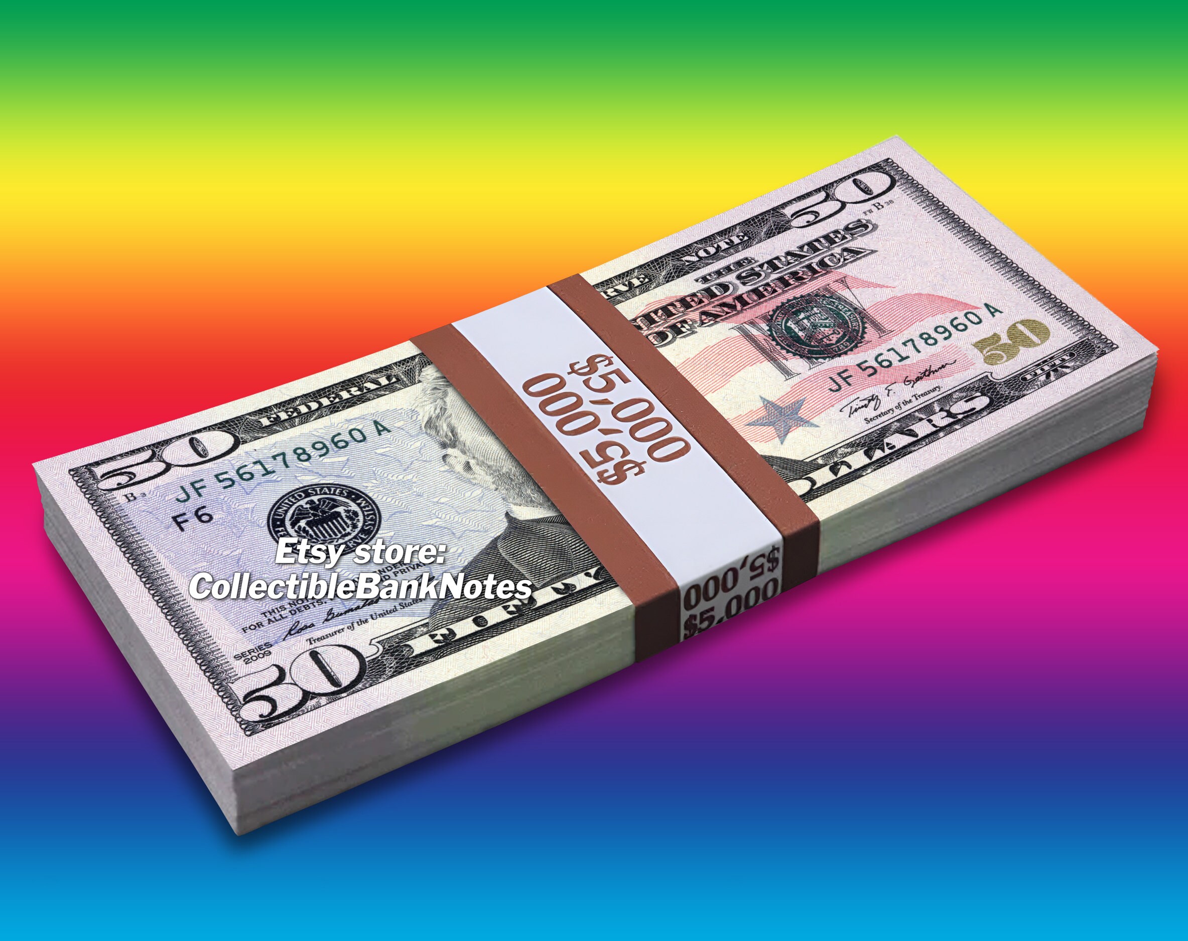 Stack Of 50 Dollar Bills